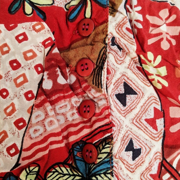 New Aura | Tops | Vintage Indian Rayon Vest In Orange Multi Print ...